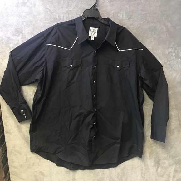 Ely Cattleman | Shirts | Ely Cattleman Mens 3xb Black Long Sleeve Pearl ...